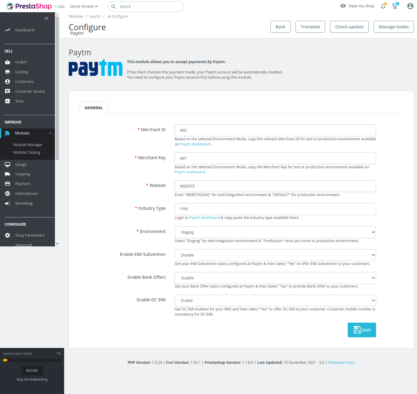 Payment Gateway Integration Plugin for Prestashop in India - Paytm