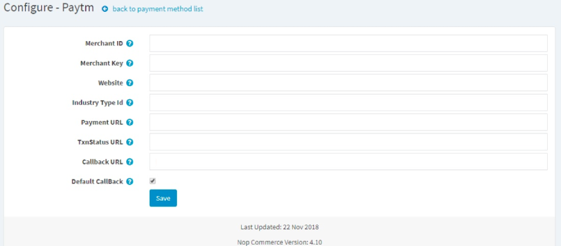 Payment Gateway Integration Plugin for Nopcommerce - Paytm